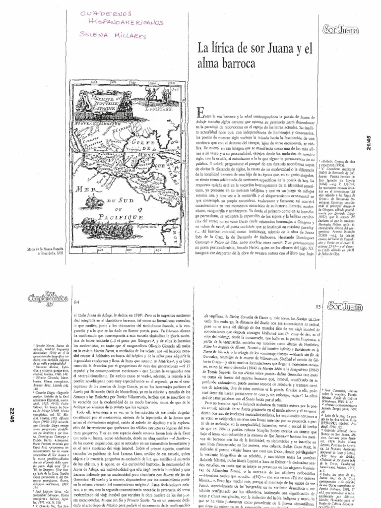 Millares Selena - La Lirica de Sor Juana y El Alma Barroca | PDF