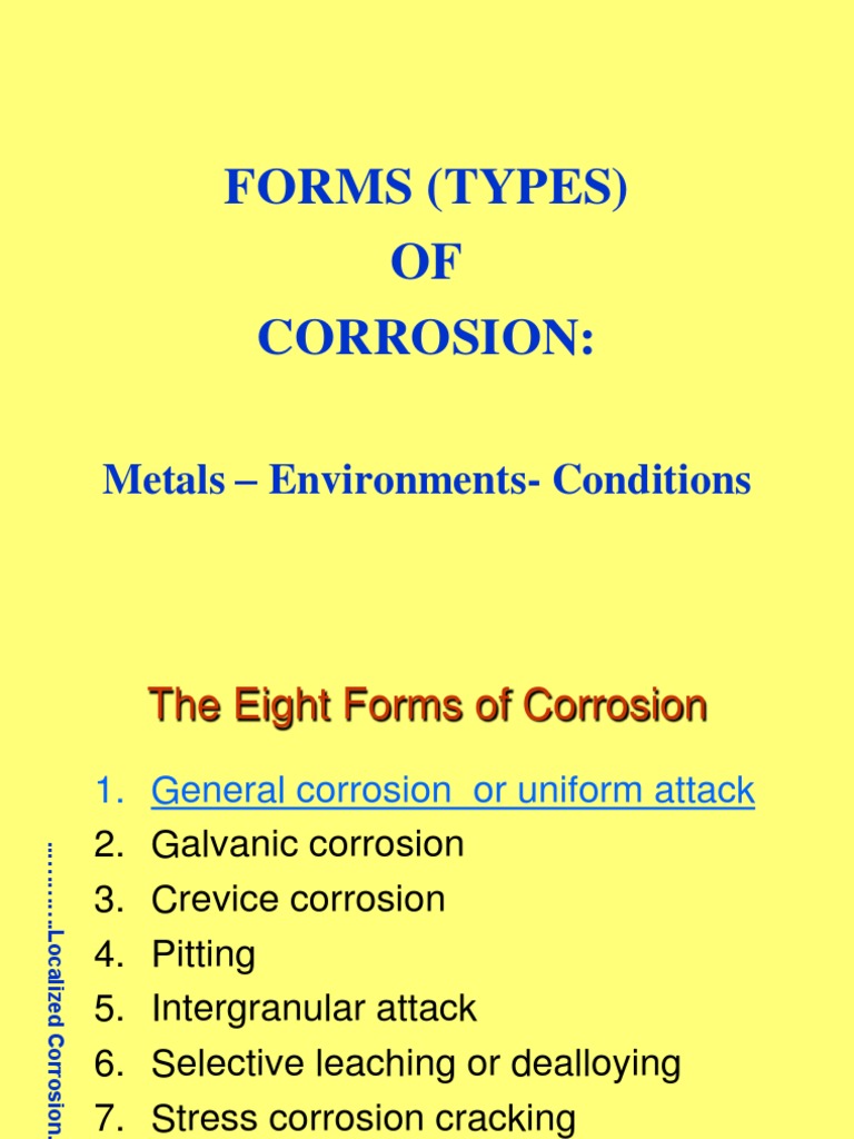 Types and Factors of Corrosion | PDF | Corrosion | Anode