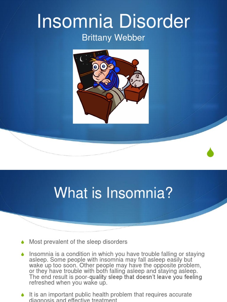 Insomnia Powerpoint | PDF | Insomnia | Sleep Disorder