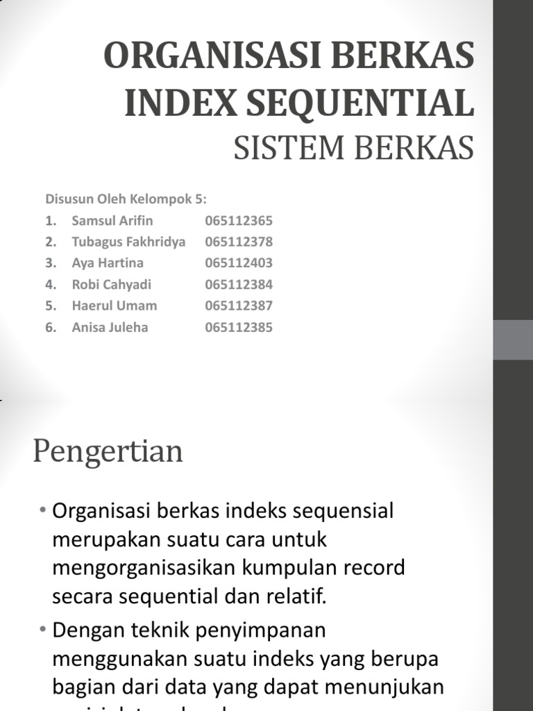 Organisasi Berkas Index Sequential | PDF