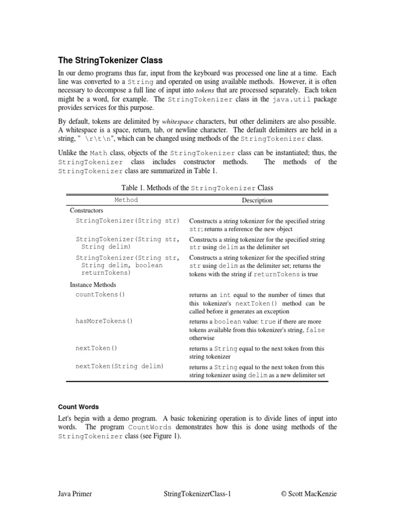 String Token Izer Class | PDF | String (Computer Science) | Method ...
