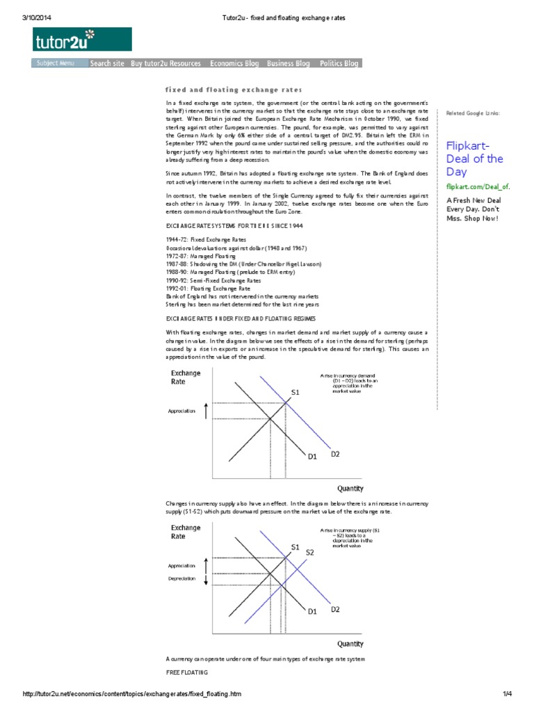 Tutor2u - Fixed and Floating Exchange Rates | PDF | Exchange Rate ...