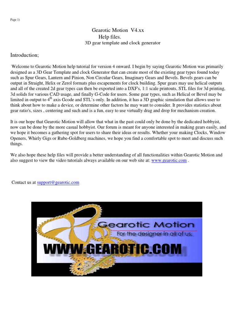 Gearotic Motion V4.Xx Manual | PDF | Gear | Belt (Mechanical)