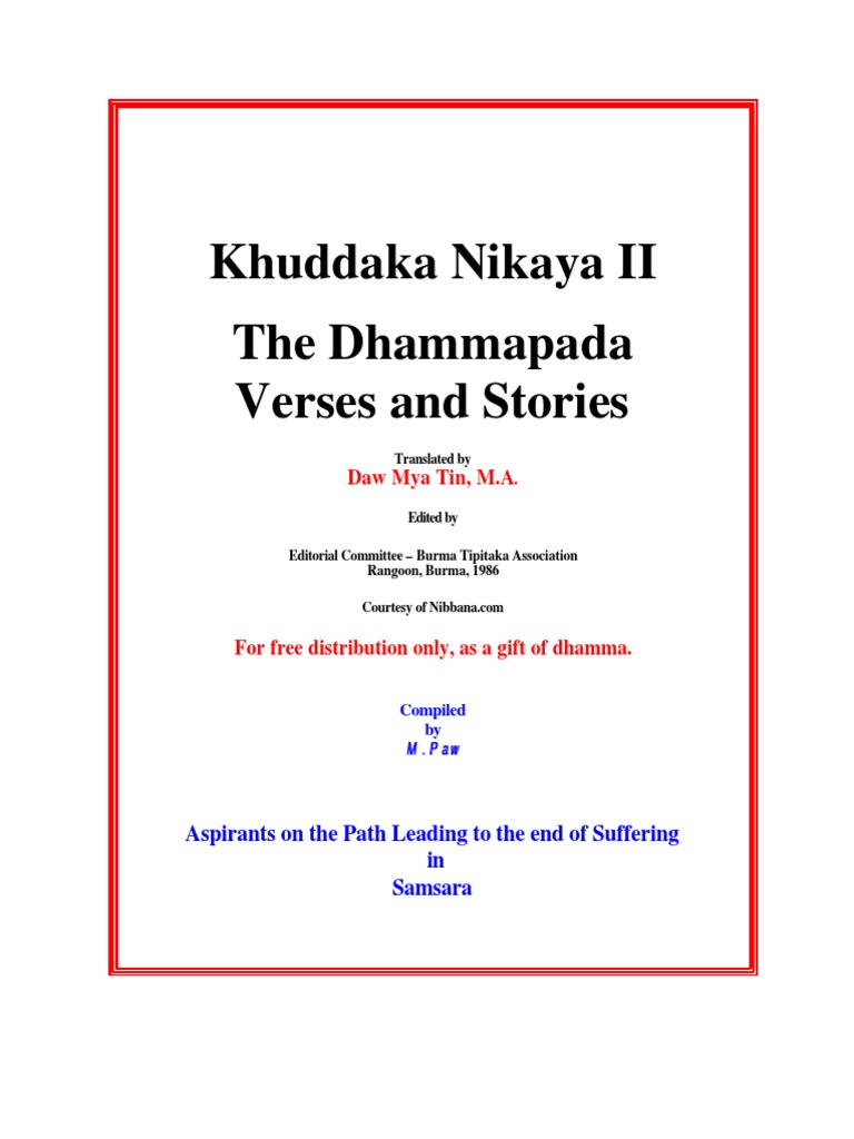Dhammapada Verses Ans Stroies | PDF | Gautama Buddha | Sati (Buddhism)