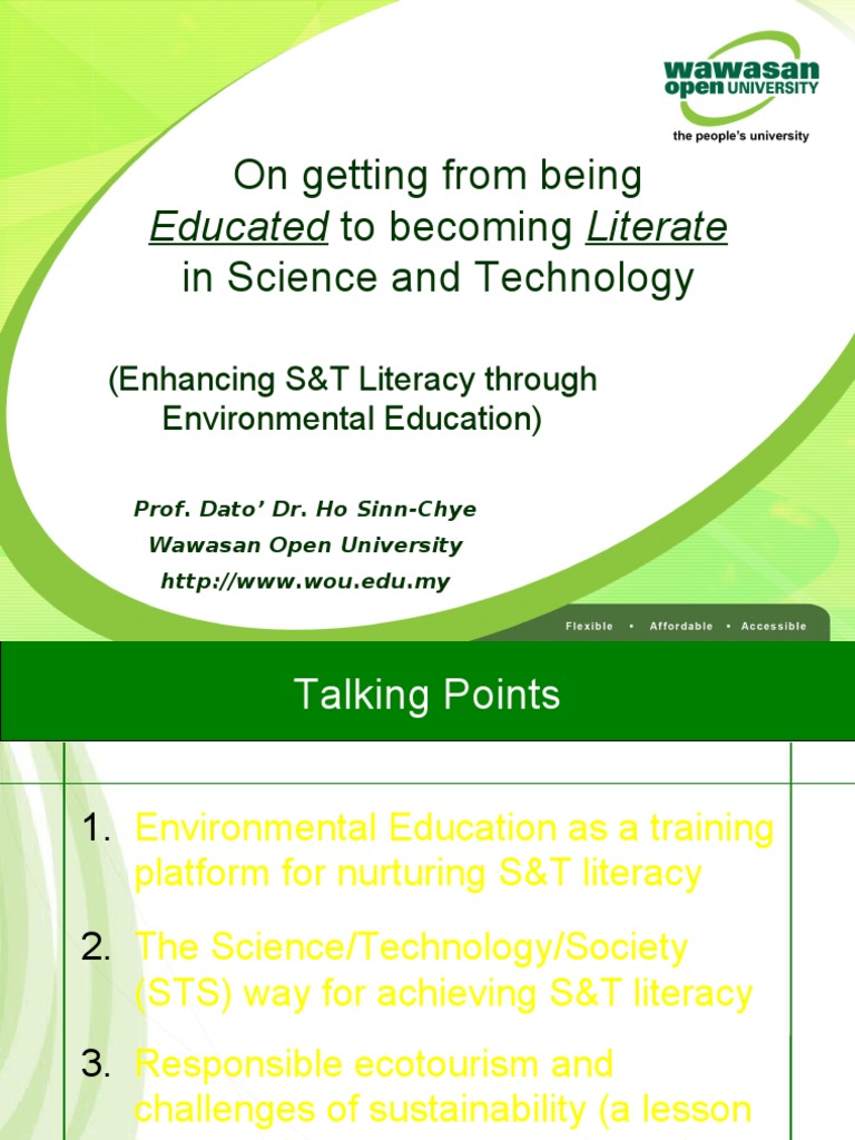 On Getting From Being Educated To Becoming Literate in Science | PDF ...