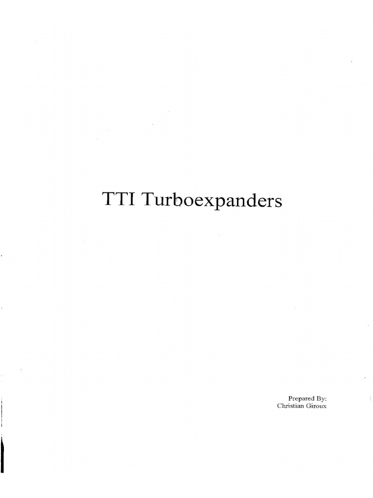 TTI Turboexpander Description-Rec | PDF | Bearing (Mechanical) | Gas ...