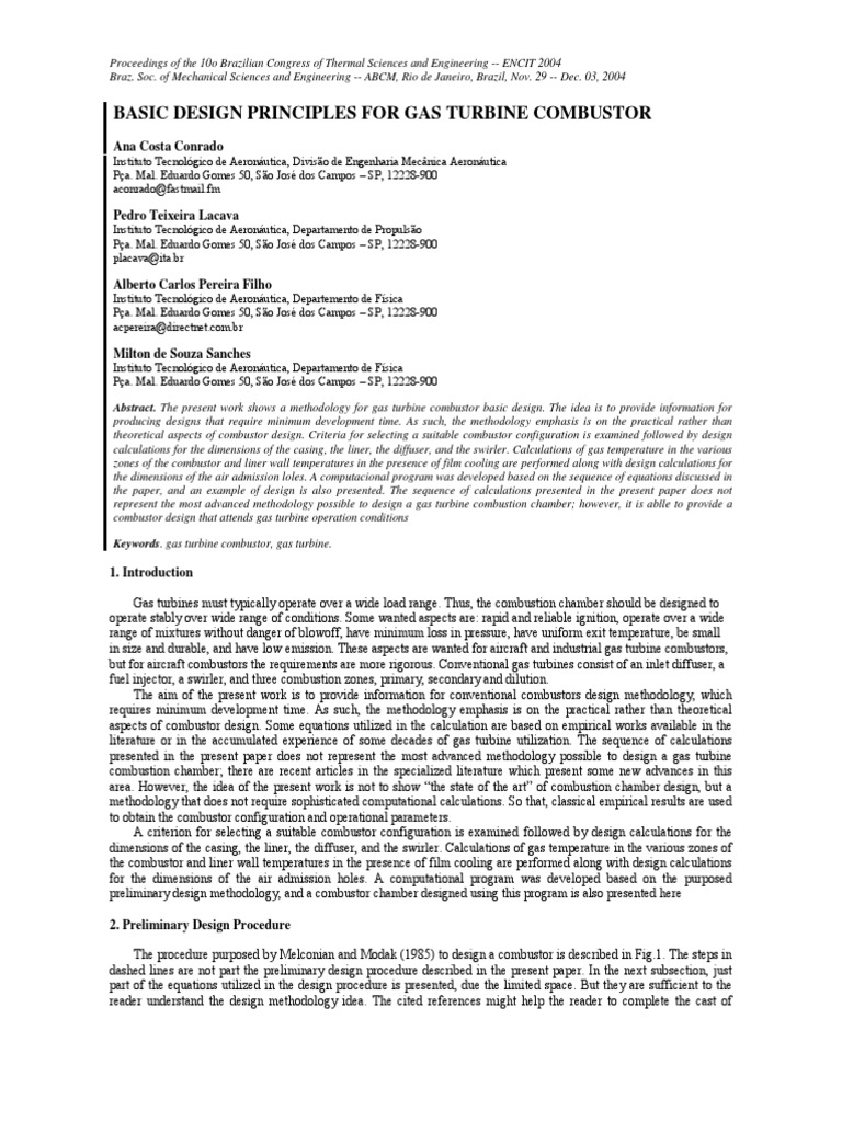 Gas Turbine Combustor Design Basics | PDF | Chemical Engineering ...