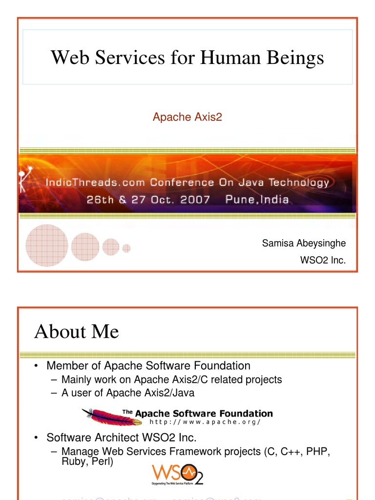 Web Services For Human Beings: Apache Axis2 | PDF | Technology & Engineering