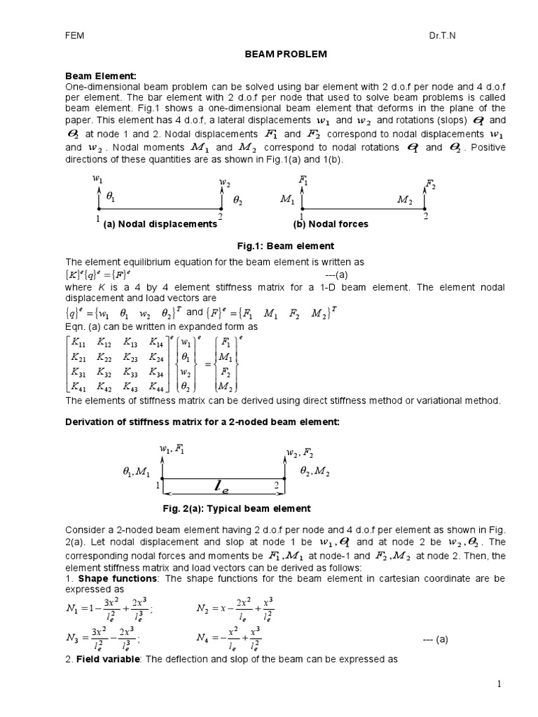 FEM Notes6 | PDF | Finite Element Method | Bending