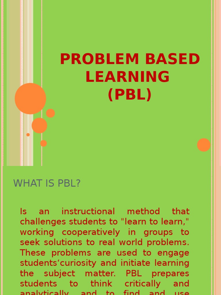 Problem Based Learning PDF