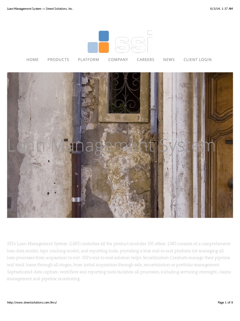 Loan Management System - Street Solutions, Inc. | PDF | Investing ...