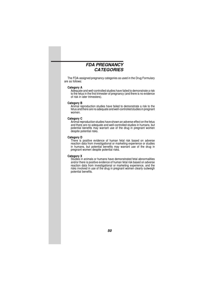 FDA Pregnancy Categories | Pregnancy | Fetus