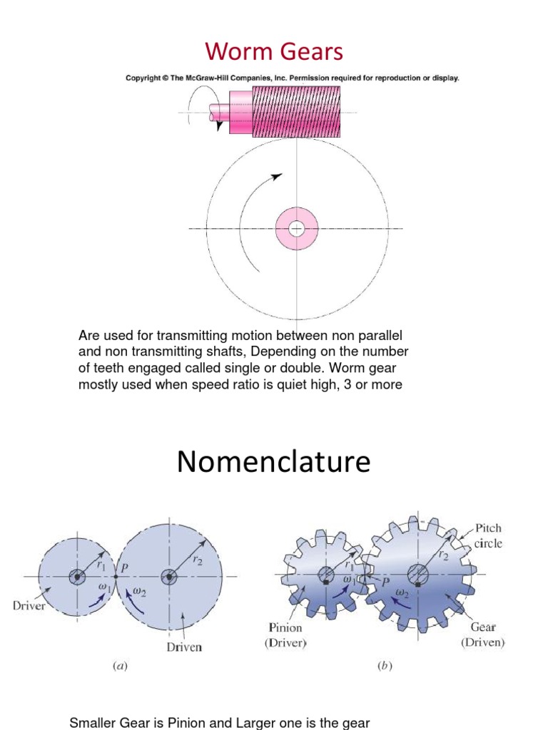 Worm Gears | PDF | Gear | Kinematics