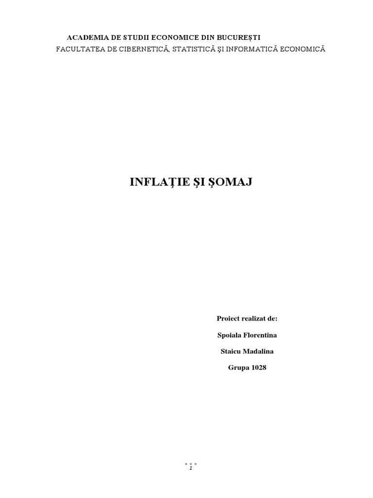 Proiect Macro-Inflatie Si Somaj | PDF
