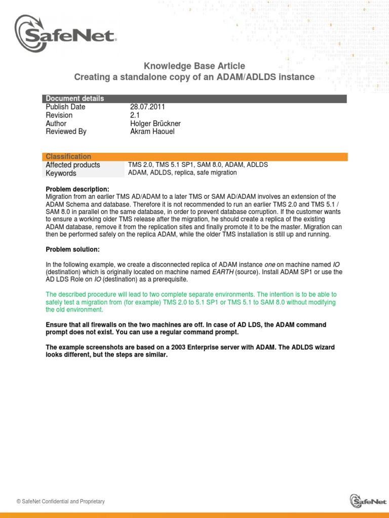 ADAM-ADLDS Standalone Replica v2.1 | PDF | Replication (Computing) | Data Management