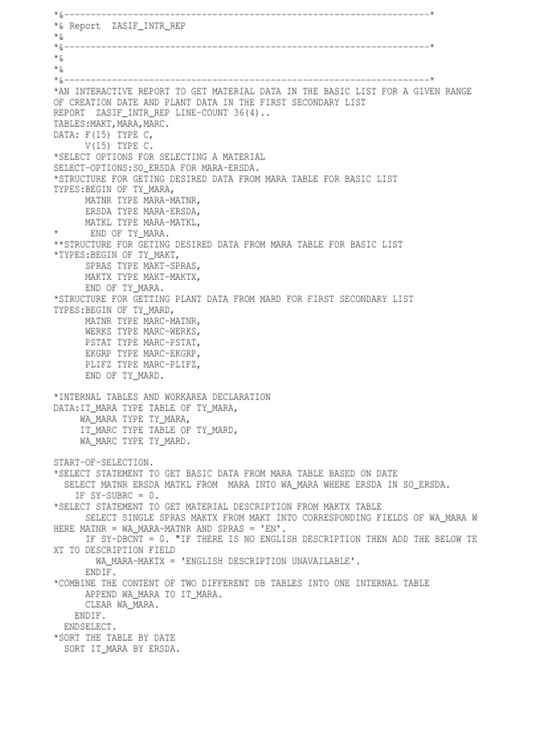 Sap Abap Interactive Report | PDF | Digital Technology | Computer Data