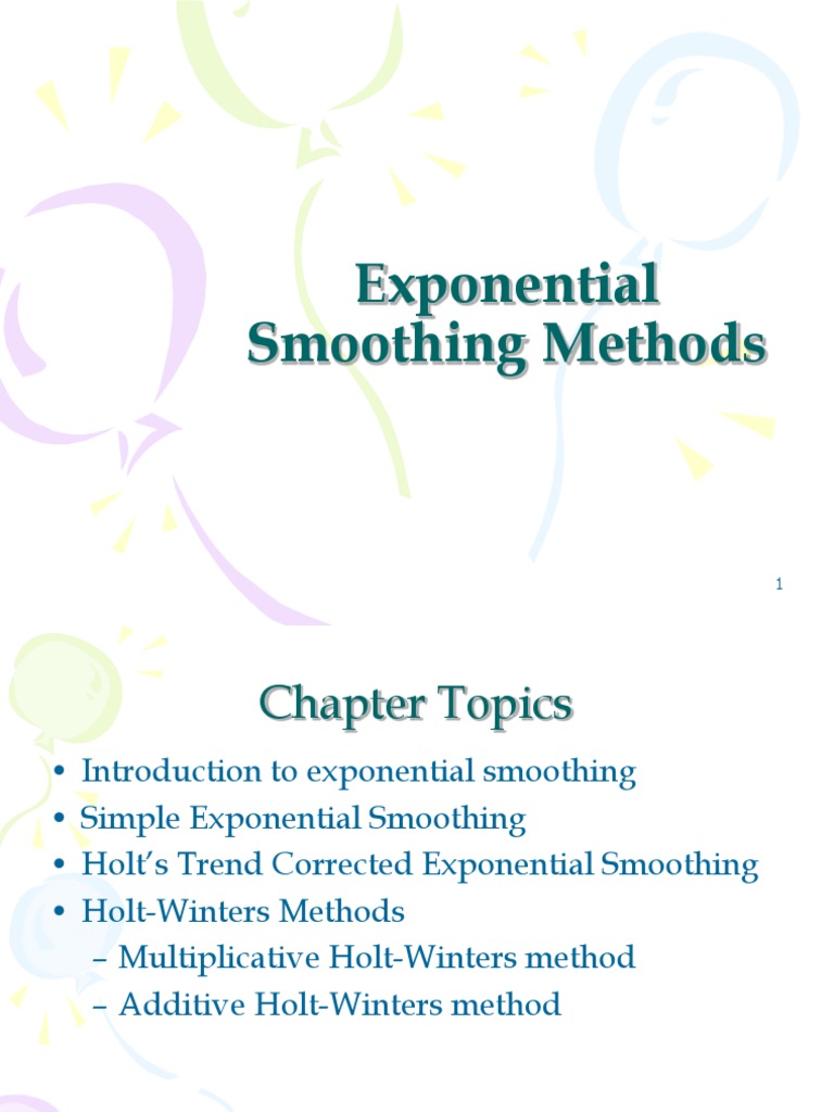 Exponential Smoothing Methods | PDF | Time Series | Statistical Analysis