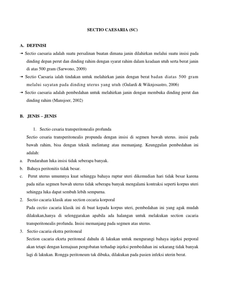 Panduan Lengkap Sectio Caesaria | PDF