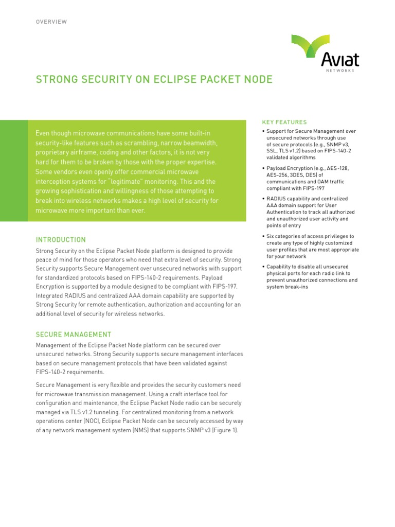 Strong Security On Eclipse Packet Node - Overview | PDF | Radius | Encryption