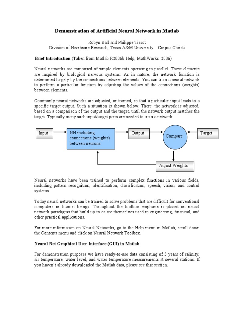 Demonstration of Artificial Neural Network in Matlab | PDF | Artificial Neural Network | Matlab