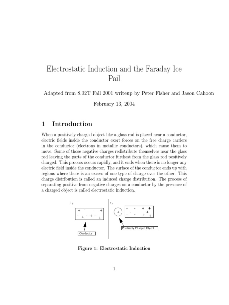 Faraday Ice Pail Experiment Explained | PDF | Electric Charge ...