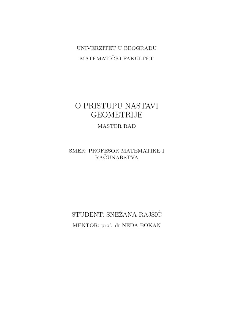 Master Rad-Geometrija U Skoli | PDF