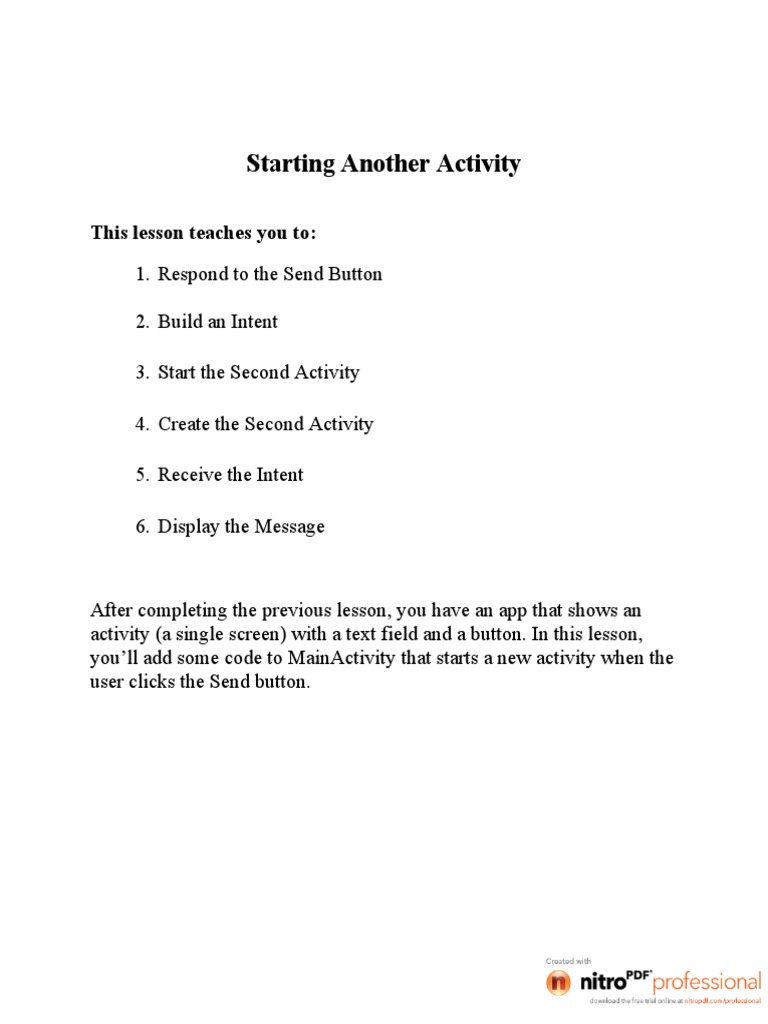 Start Second Activity | Download Free PDF | Eclipse (Software ...