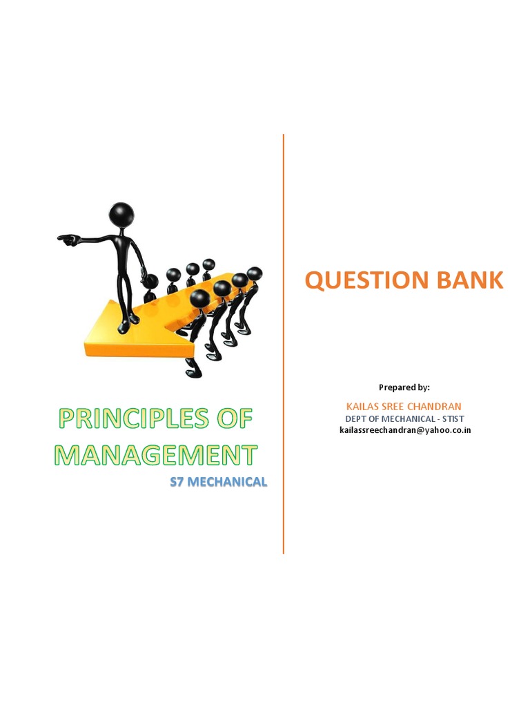 Principles of Management - Question Bank | PDF | Partnership | Chief ...