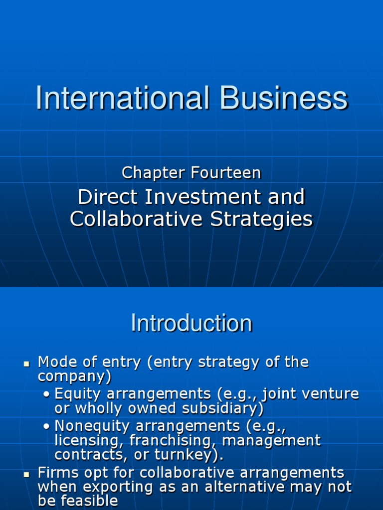 Collaborative Strategies in International Business | PDF | Franchising ...