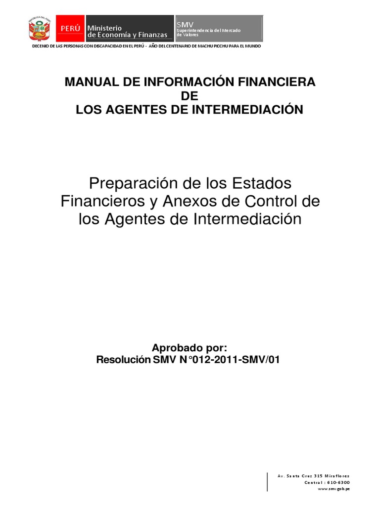 Formato Eeff SMV | PDF | normas internacionales de INFORMACION FINANCIERA | Contabilidad