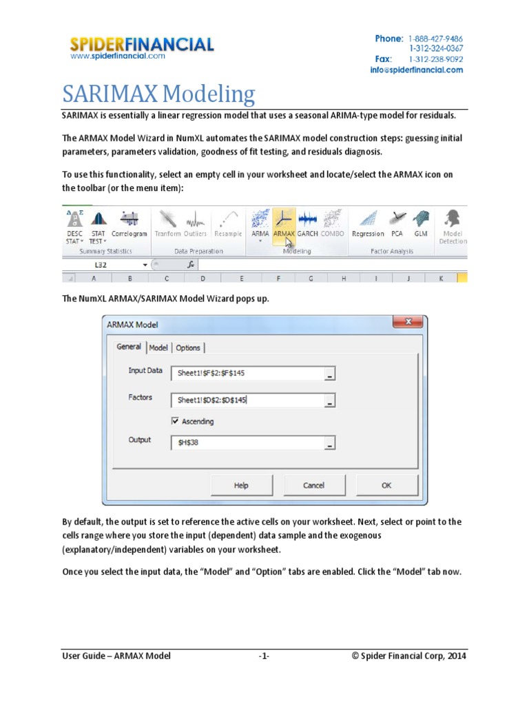 SARIMAX Modeling & Forecast in Excel