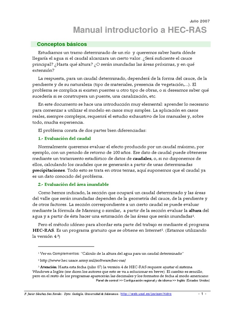 Manual HEC RAS | PDF