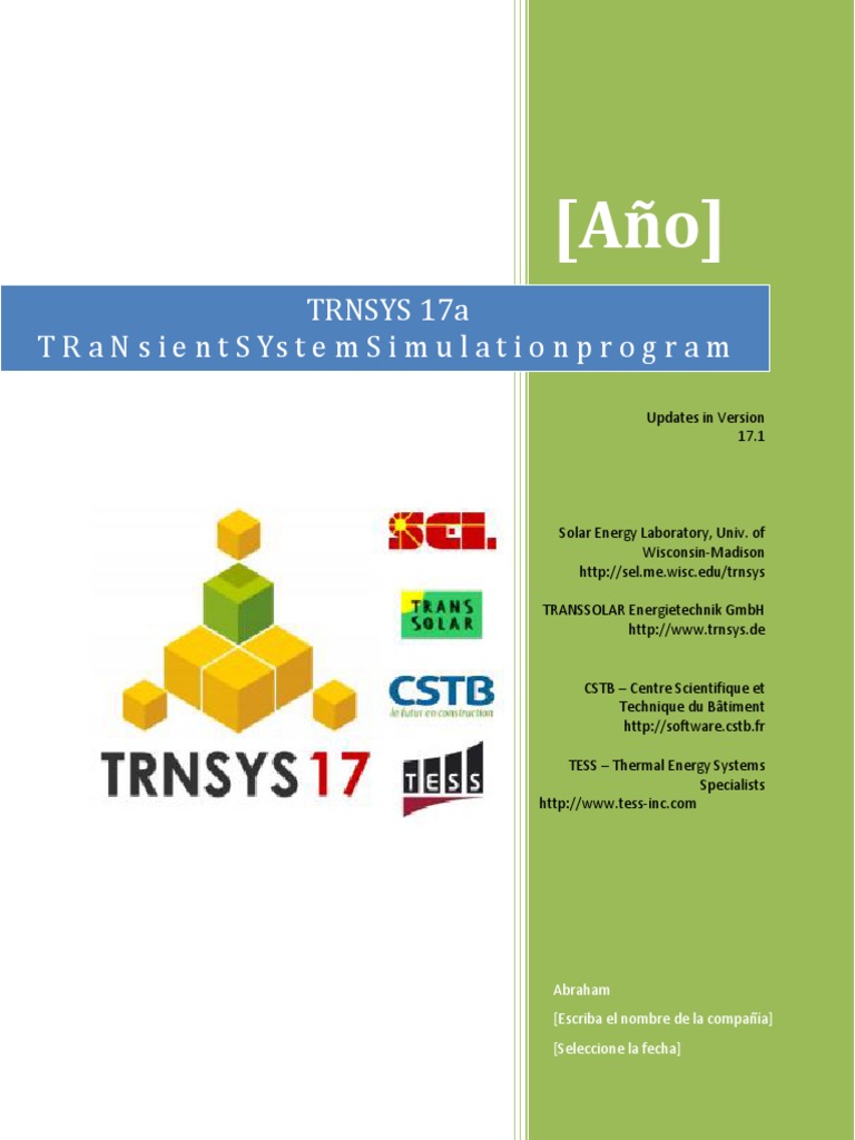Trnsys 17 | PDF | Energía solar | Software