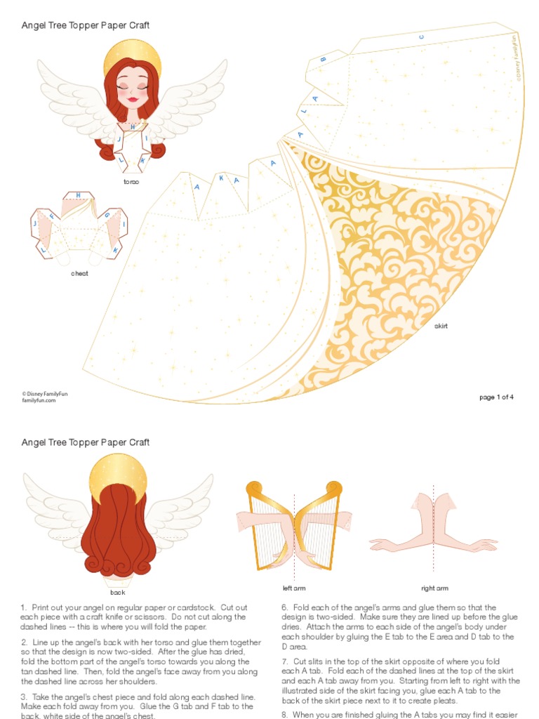 Angel Tree Topper Printable 1109 | PDF