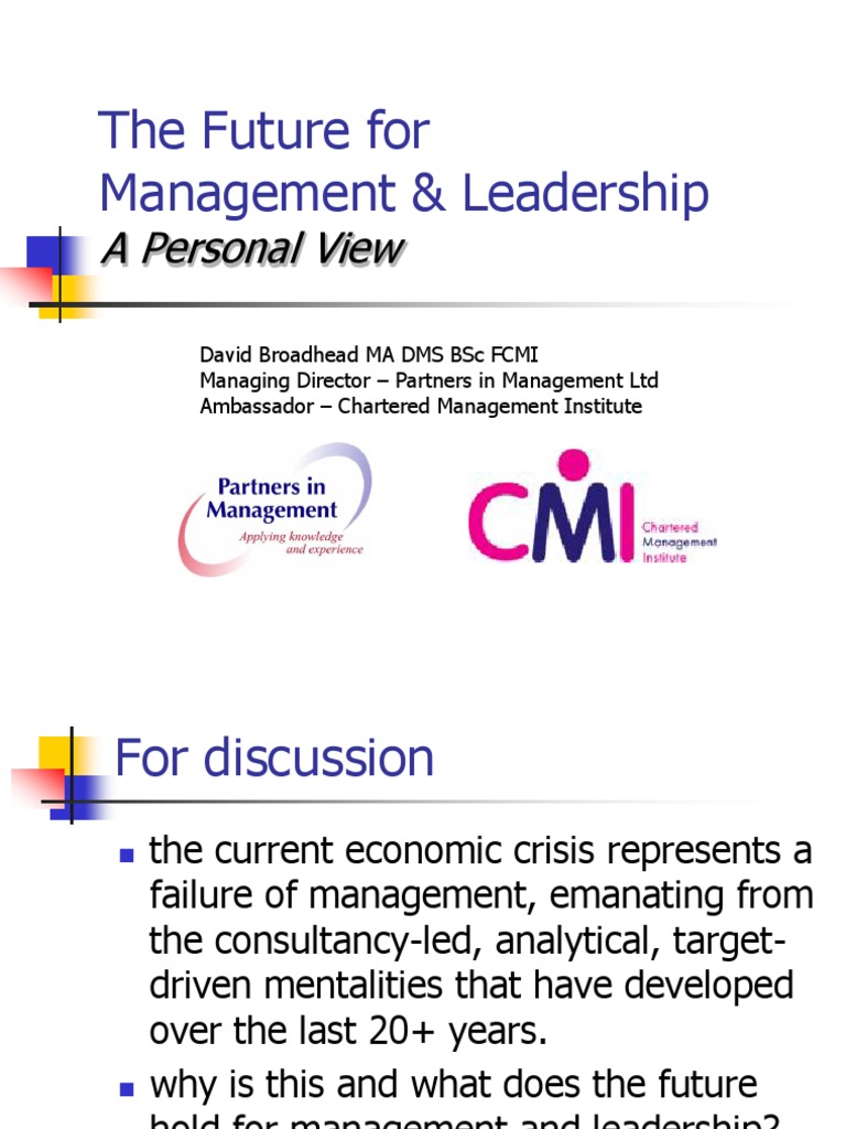 The Future For Management & Leadership | PDF | Strategic Management ...