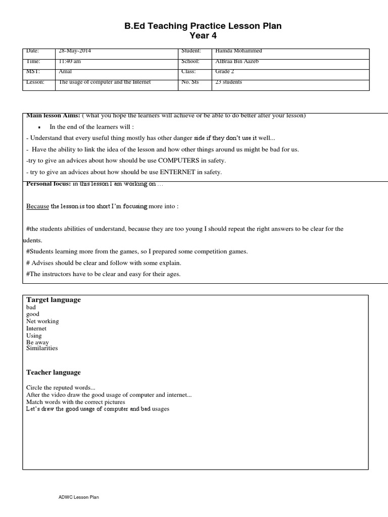 Grade 2 Computer Usage Lesson Plan | PDF | Lesson Plan | Semiotics