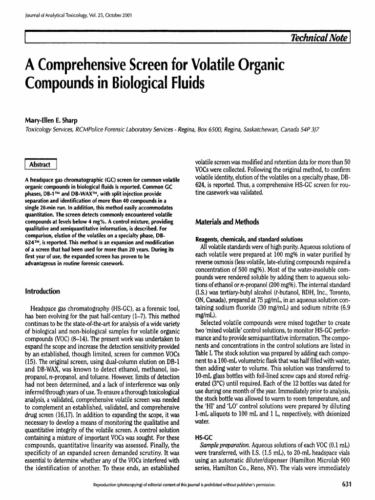 Metodo GC Db-Wax | PDF | Gas Chromatography | Organic Chemistry