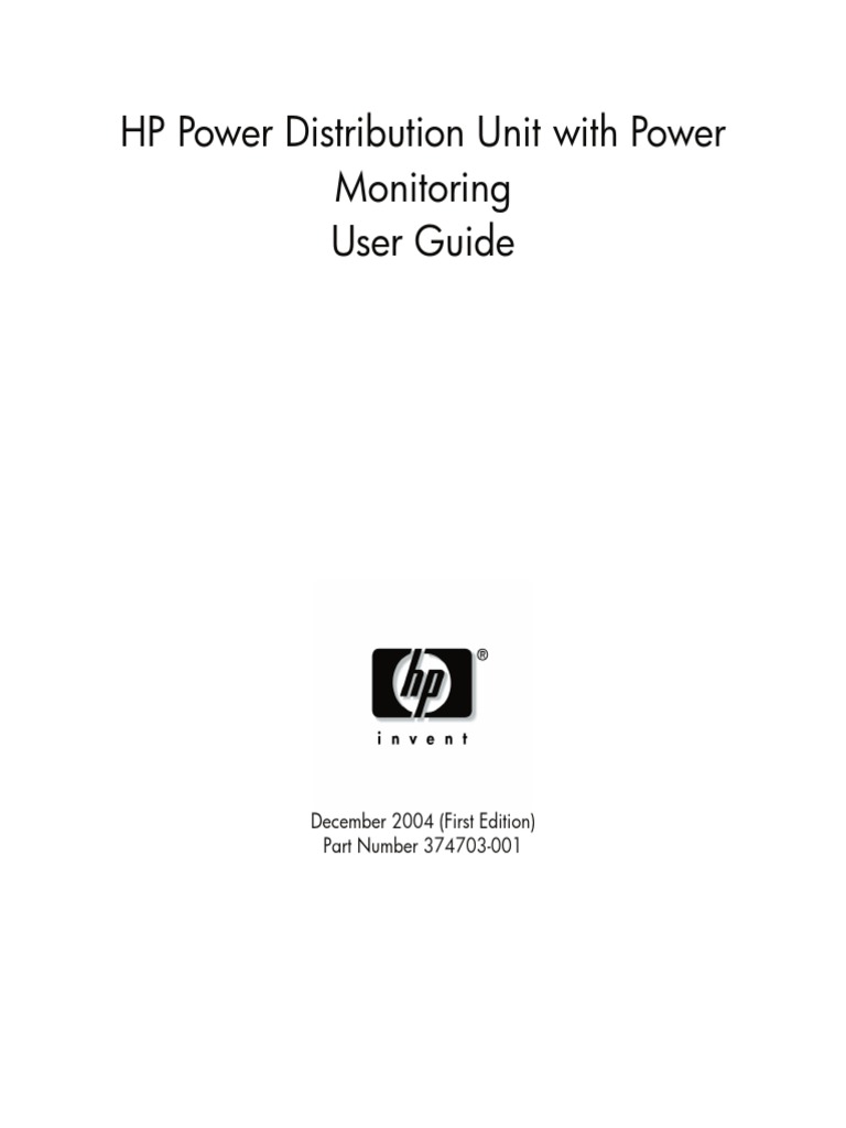 HP Power Distribution Unit With Power Monitoring User Guide | PDF ...