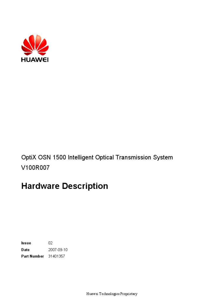 OptiX OSN 1500 Hardware Description (V100R007 - 02) | PDF ...