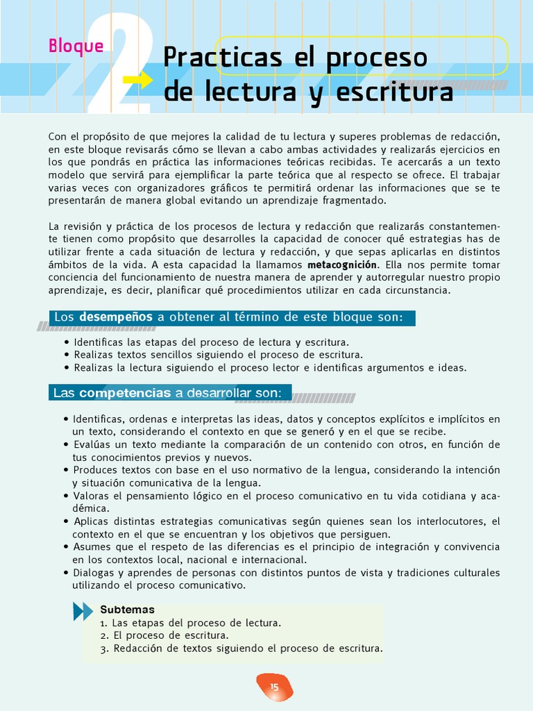 Etapas Del Proceso de Lectura y Escritura Ejercicios | PDF | Lectura ...