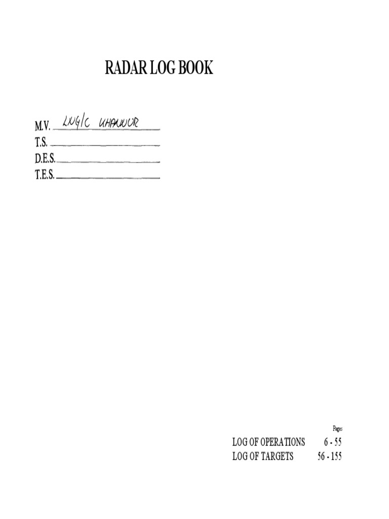 Radar Log Book | PDF | Navigator | Radar