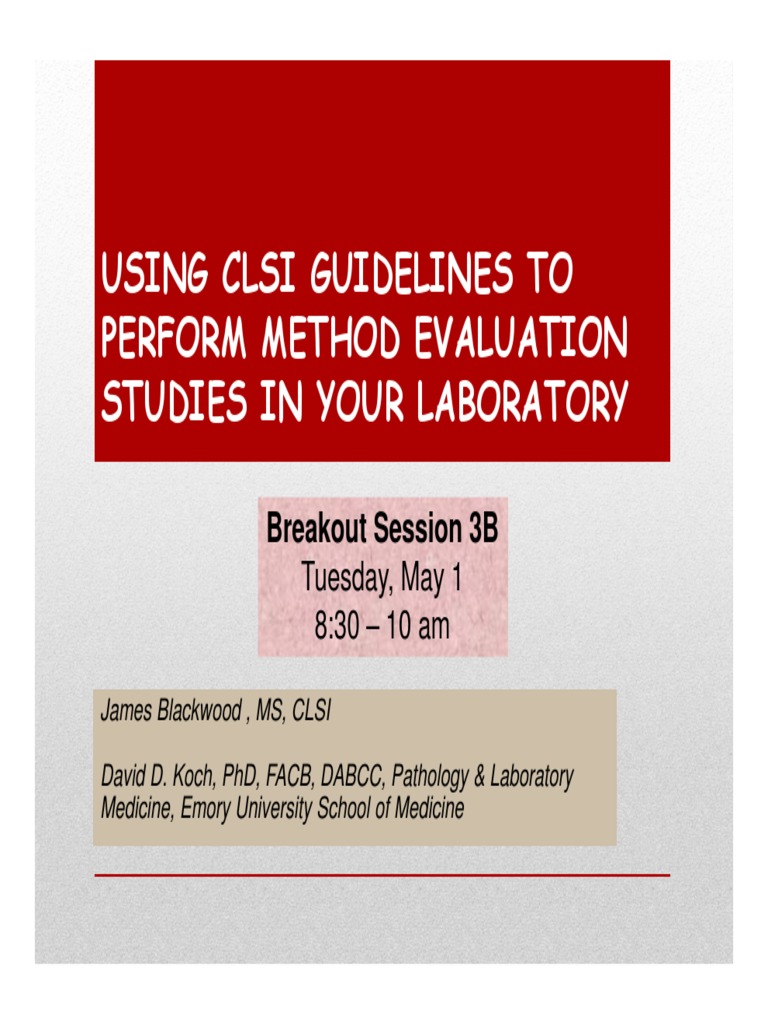 CLSI Guidelines for Method Evaluation | PDF | Accuracy And Precision ...