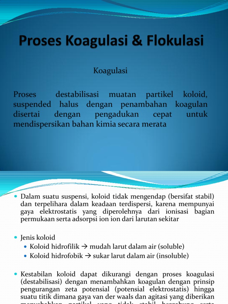 Proses Koagulasi & Flokulasi | PDF