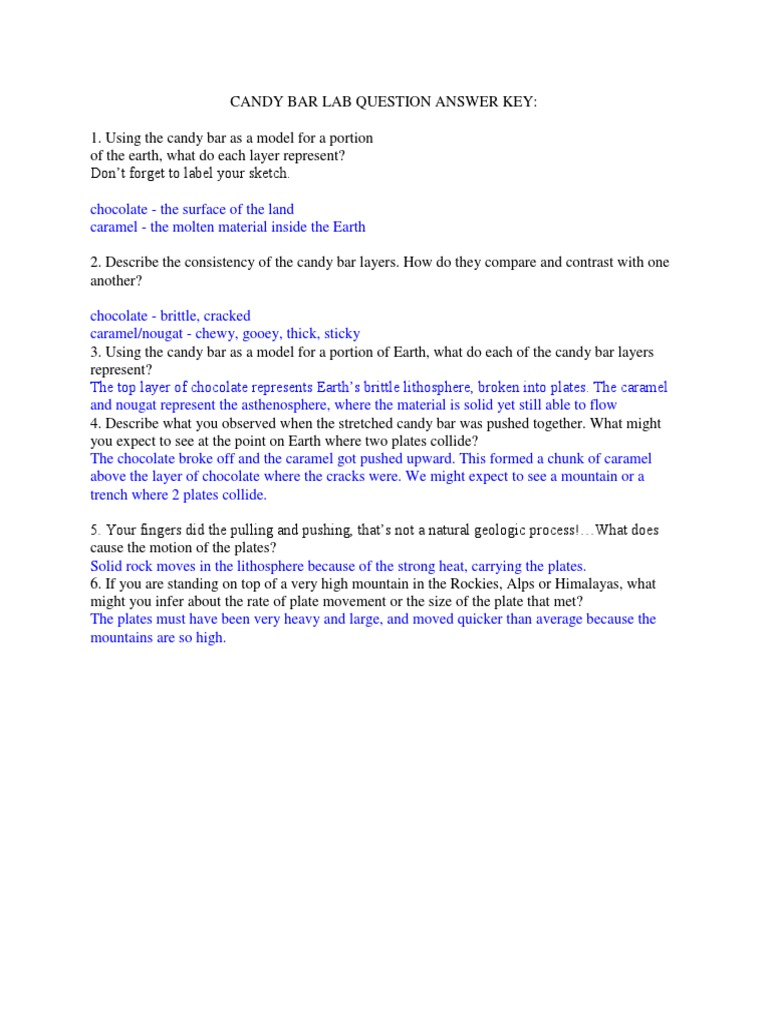 Candy Bar Lab Question Answer Key | PDF