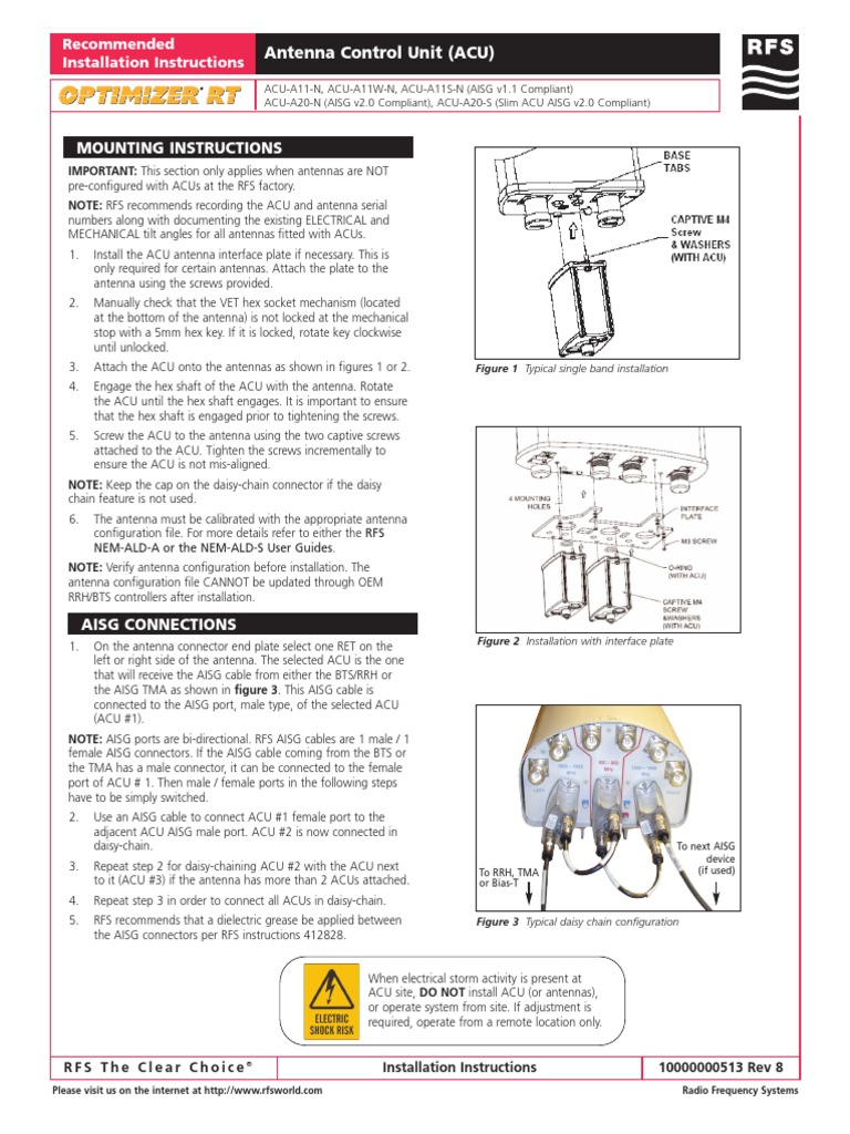ACU Installation V8 Jan13 | PDF | Electrical Connector | Network Topology