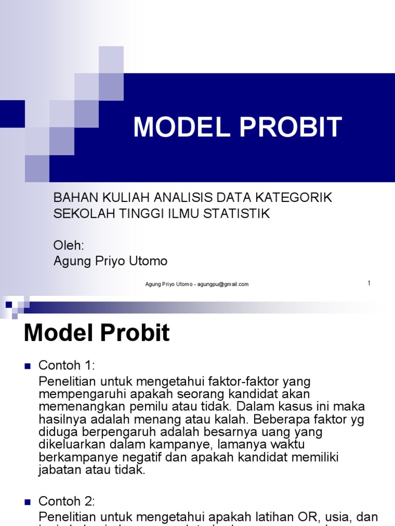 Model Probit 2013 | PDF | Karier & Perkembangan | Komputer