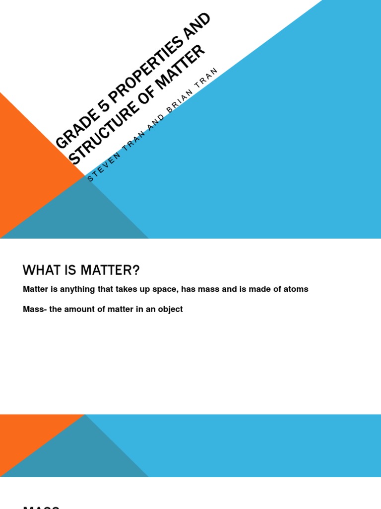 Grade 5 Properties and Structure of Matter Powerpoint All | PDF | Atoms ...