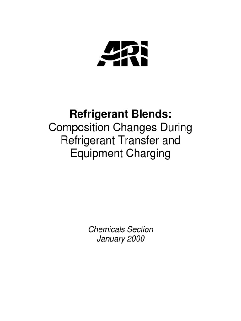 Refrigerant Blends: Composition Changes During Transfer and Charging ...