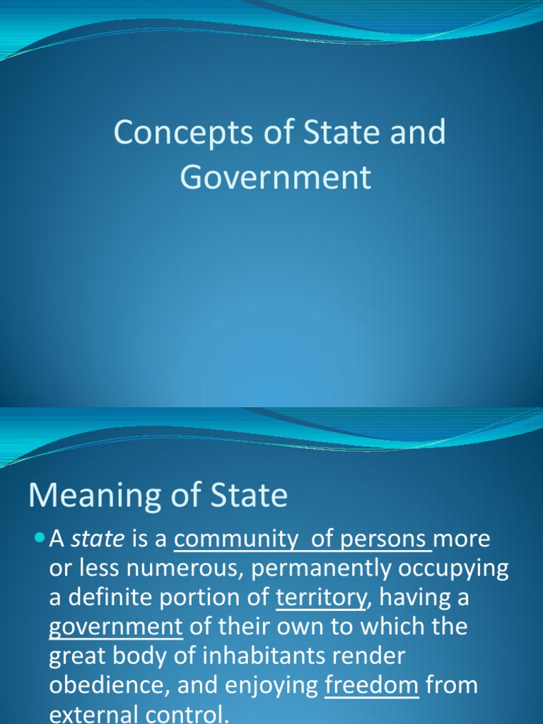Concepts of State and Government | PDF | Legislature | Sovereignty