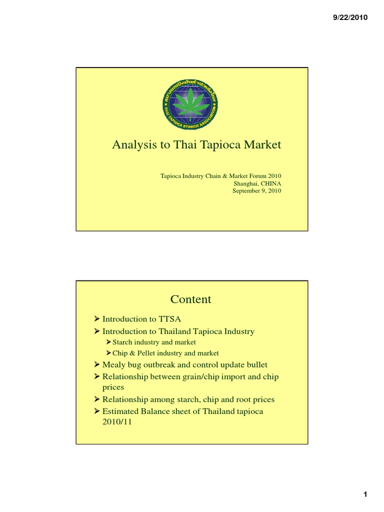 Thailand Tapioca Market Insights | PDF | Thailand | Taiwan